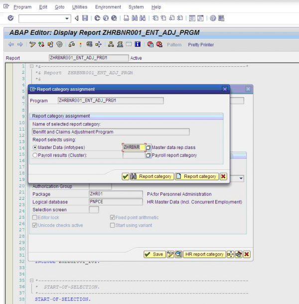 Logical Database with Report HR Report Category Selection Screen - Free SAP Online Training Tutorial